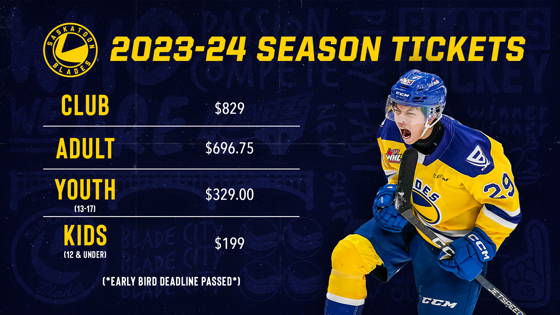 2023-24 Season Tickets - Saskatoon Blades
